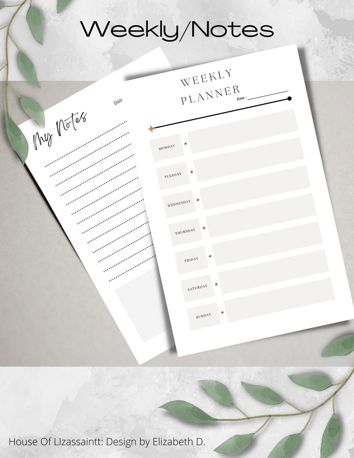 DAILY WEEKLY MONTHLY Planner | Planner Cover| Downloadable Printable ...
