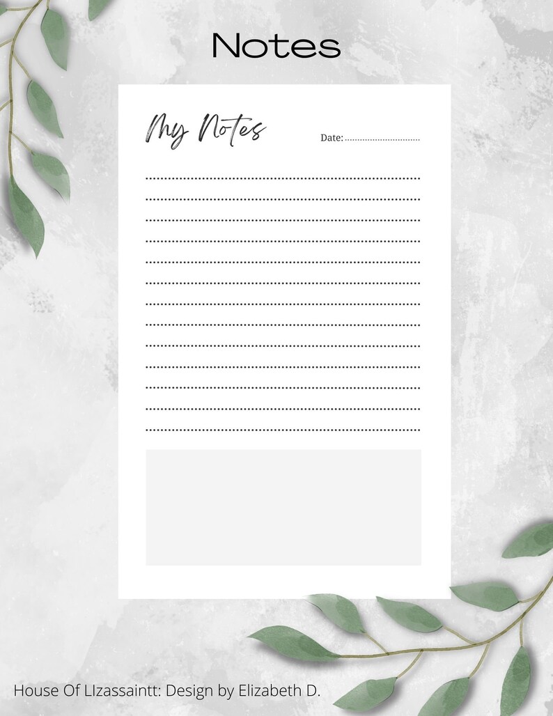 PRINTABLE BLANK Notes/diary Page Template Printable Planner - Etsy