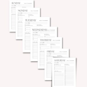 PRINTABLE DAILY BUNDLE Planner bundle Days of the Week Productivity Day ...