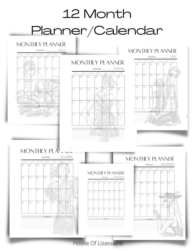 PRINTABLE 12 MONTH BUNDLE Planner | Printable Productivity Planner for ...