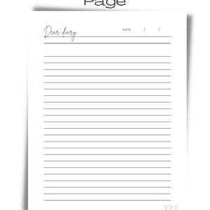 DEAR DIARY Printable BLANK Notes/diary Insert Template | Printable ...