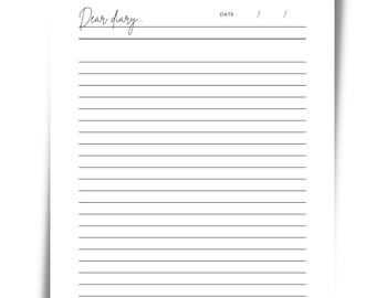 PRINTABLE BLANK Notes/diary Page Template | Printable Planner | Instant ...
