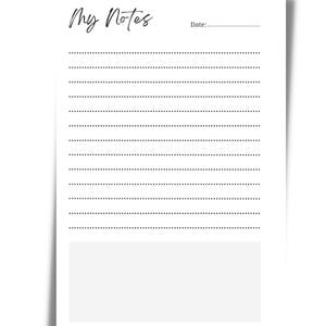 PRINTABLE BLANK Notes/diary Page Template | Printable Planner | Instant ...