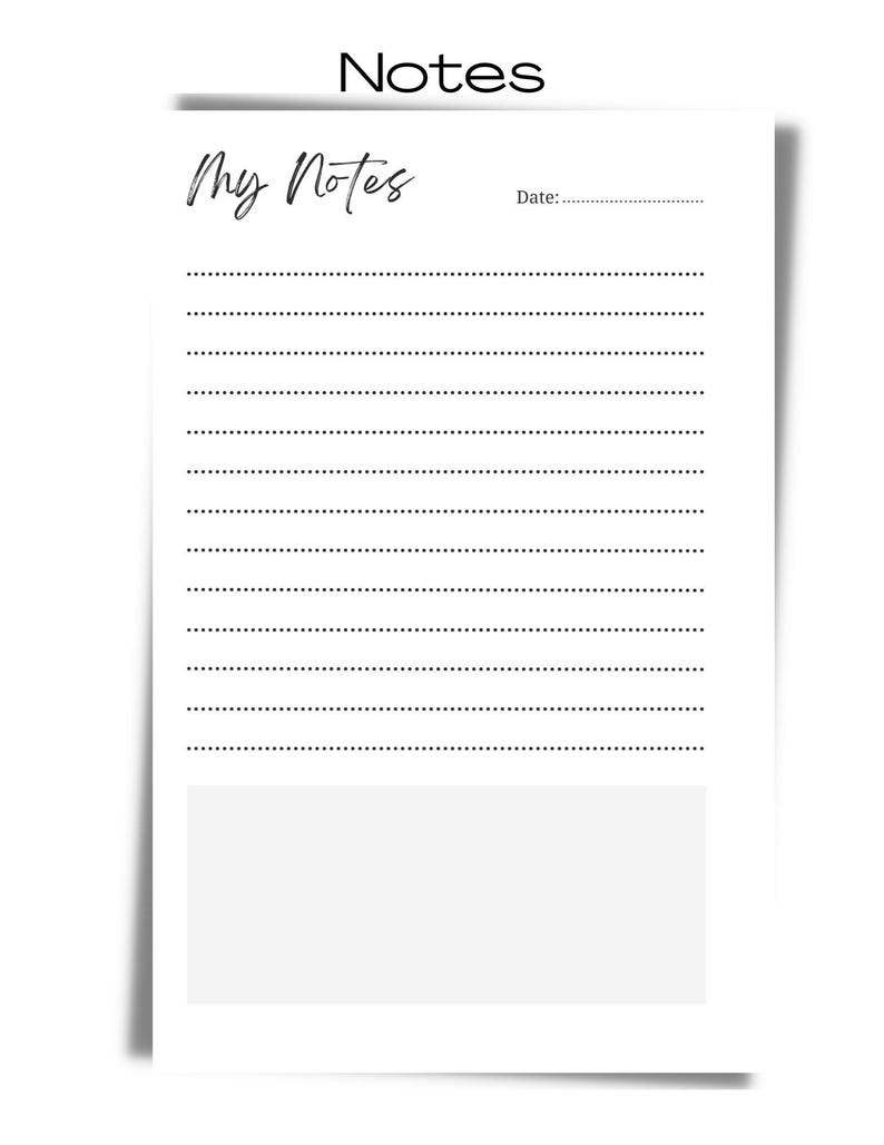 PRINTABLE BLANK Notes/diary Page Template | Printable Planner | Instant ...