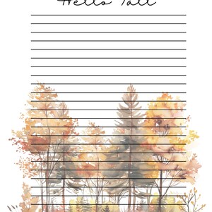 PRINTABLE FALL NOTES Page | Planner Insert | Fall Trees | Fall Leaves ...