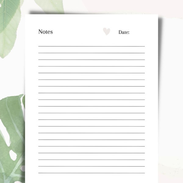 Notes Page Printable - Etsy