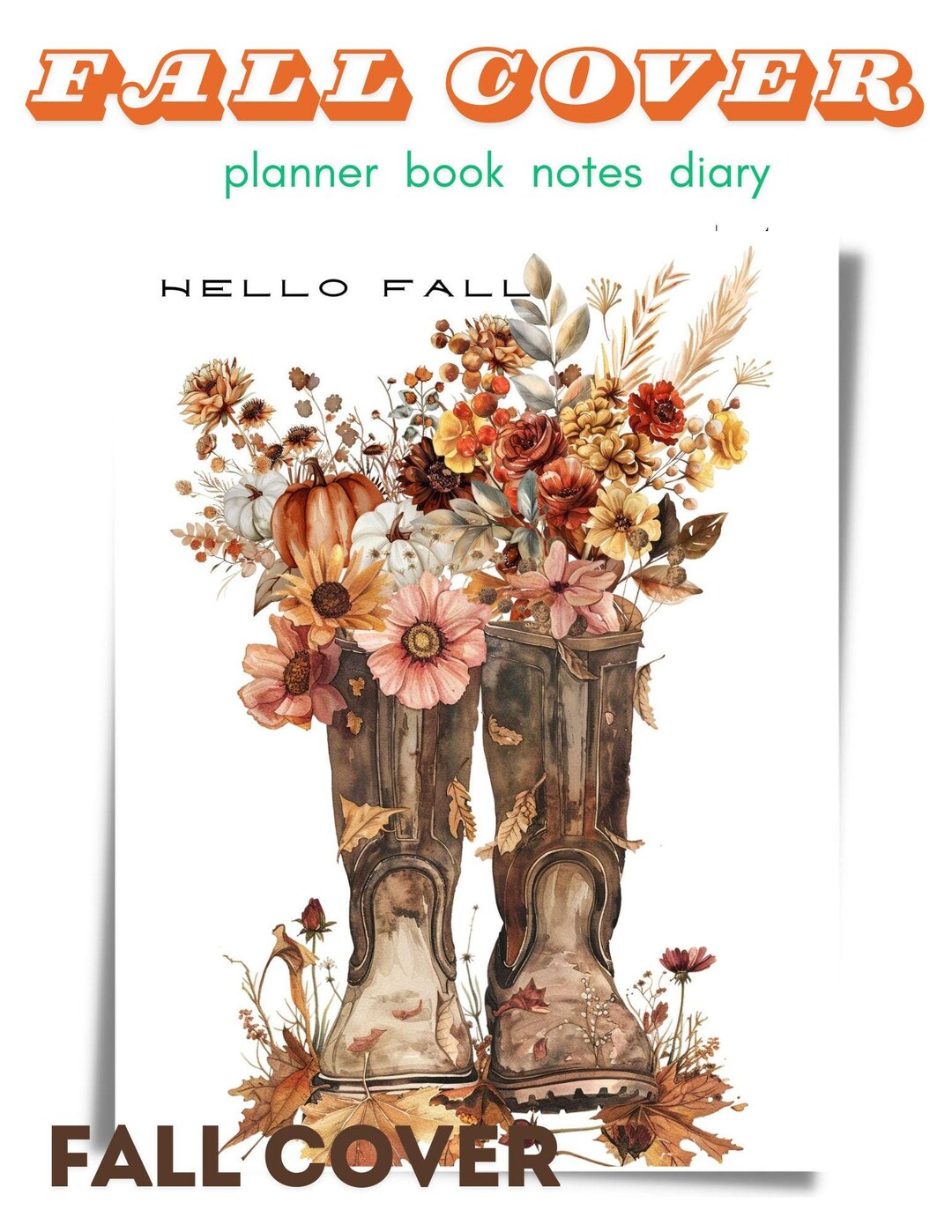 DIGITAL FALL PLANNER Cover | Journal Cover | Notebook Cover | Diary ...