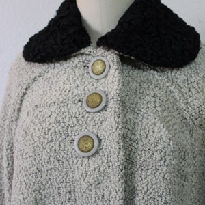 1940s Coat // Vintage 40s Milium Oatmeal Nubby Wool Persian Lamb Collar ...
