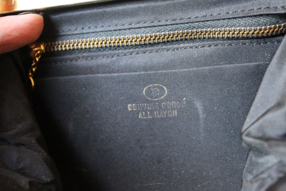 Vintage 1940s Black Genuine Corde Rayon Purse with ha… - Gem