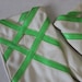 Vintage 60s 1960s Neon Green Dayglo Trim Cotton Gloves Ladies GLOVES ...