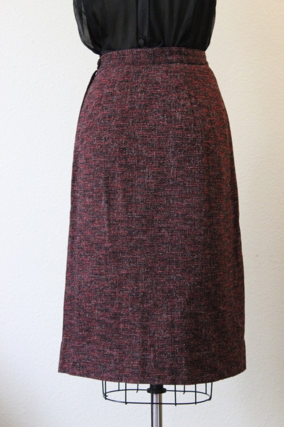 Vintage 1950s Tami of San Francisco Burgundy gray wov… - Gem