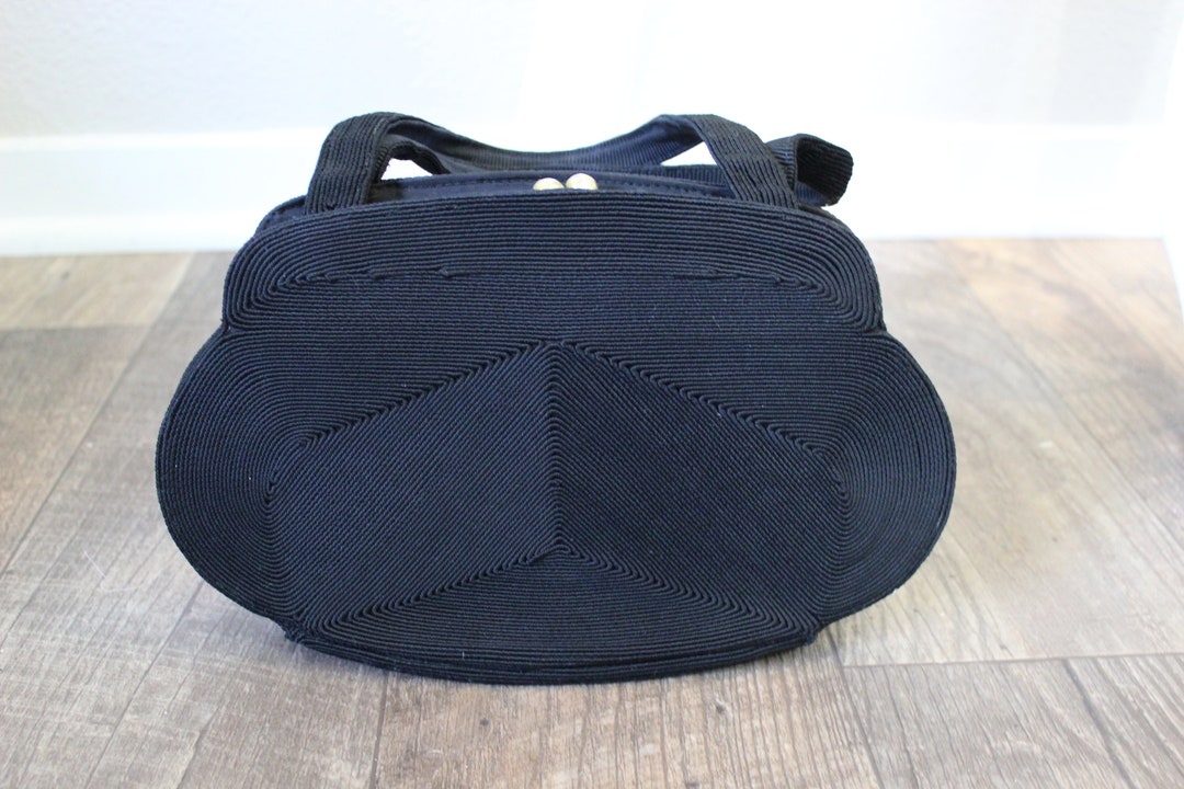 Vintage 1940s Black Genuine Corde Rayon Purse With Handles Pin Up - Etsy