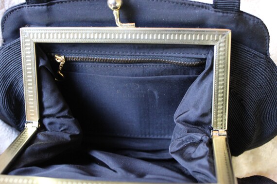 Vintage 1940s Black Genuine Corde Rayon Purse with ha… - Gem
