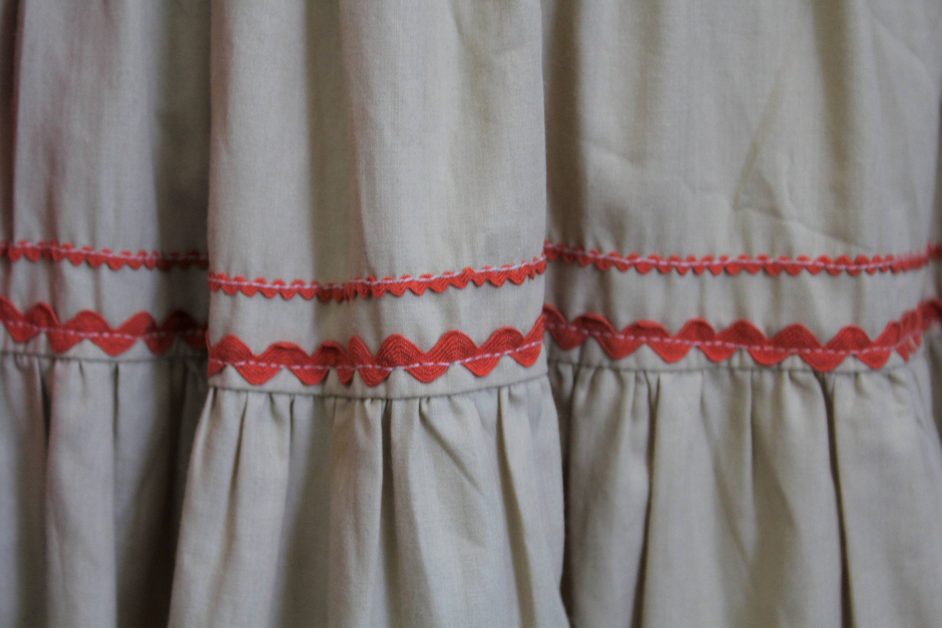 Vintage 50's Tan Coral Rick Rack Patio FULL Circle Skirt | Etsy