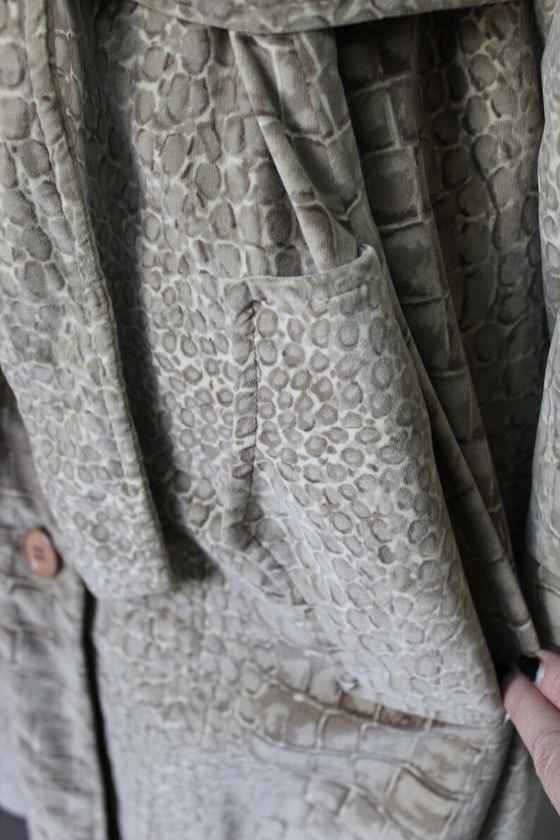 Vintage 1960s 70s Python Velvet Belted Trench Coat Saks Fifth - Etsy