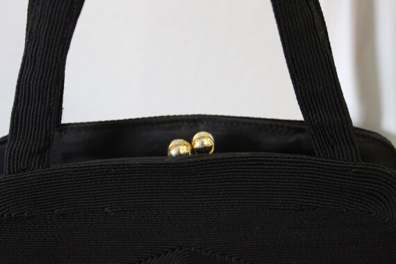 Vintage 1940s Black Genuine Corde Rayon Purse with ha… - Gem