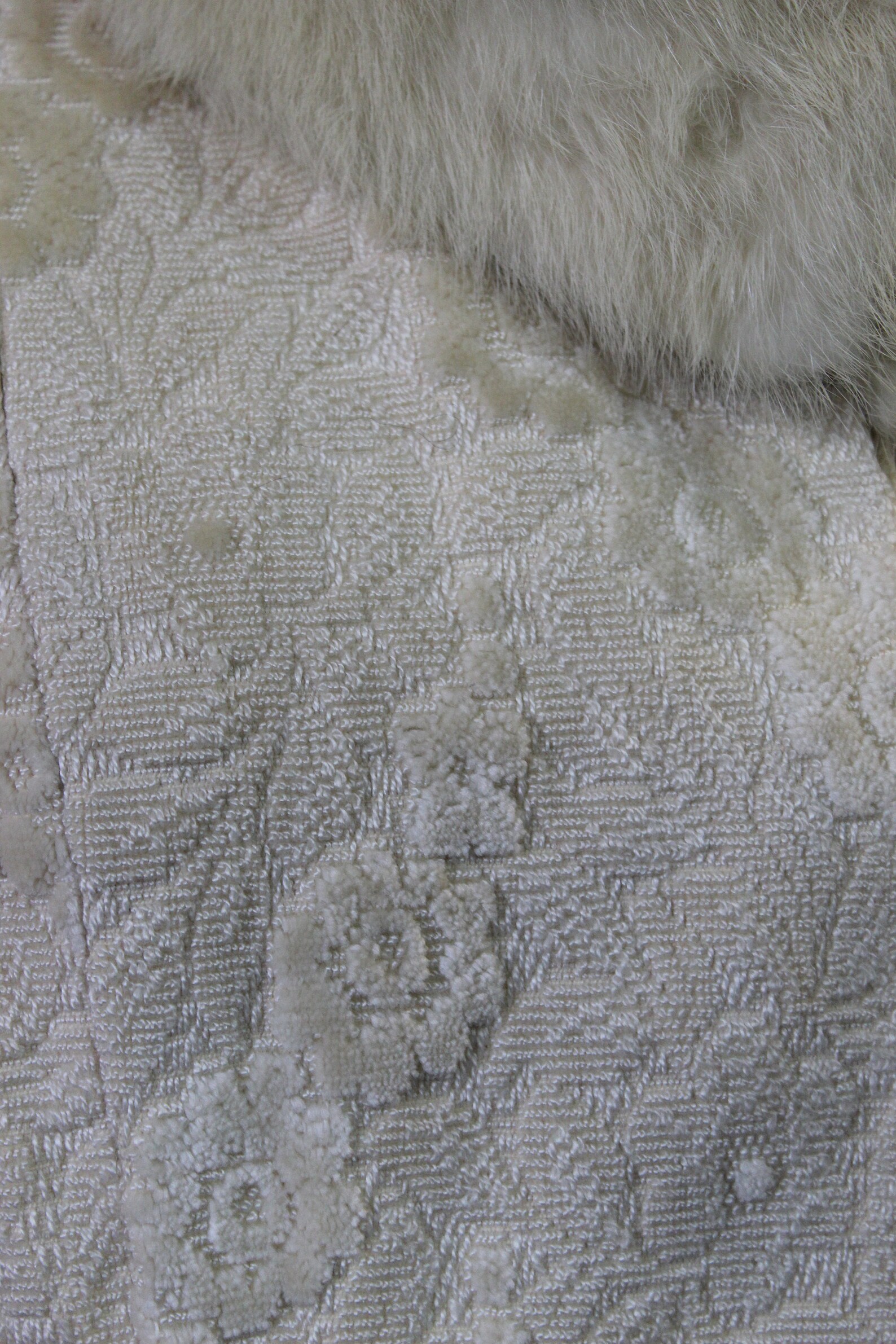 Vintage 1950s 60's Ivory Ermine Mink Fur Collar SF California Tapestry ...