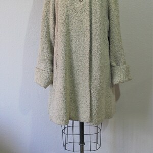 1940s Coat // Vintage 40s Milium Oatmeal Nubby Wool Persian Lamb Collar ...