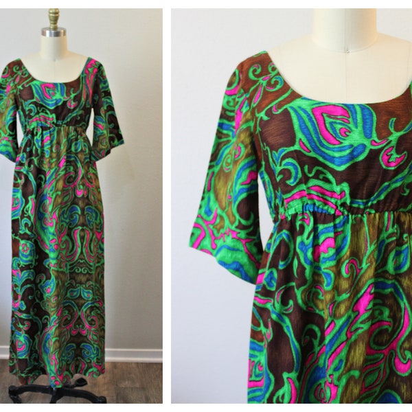 1960's Vintage Hookano Maxi Dress - Etsy
