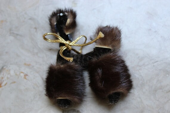 Vintage 1950s 60s real Mink Fur Poodle Pin Brooch //… - Gem