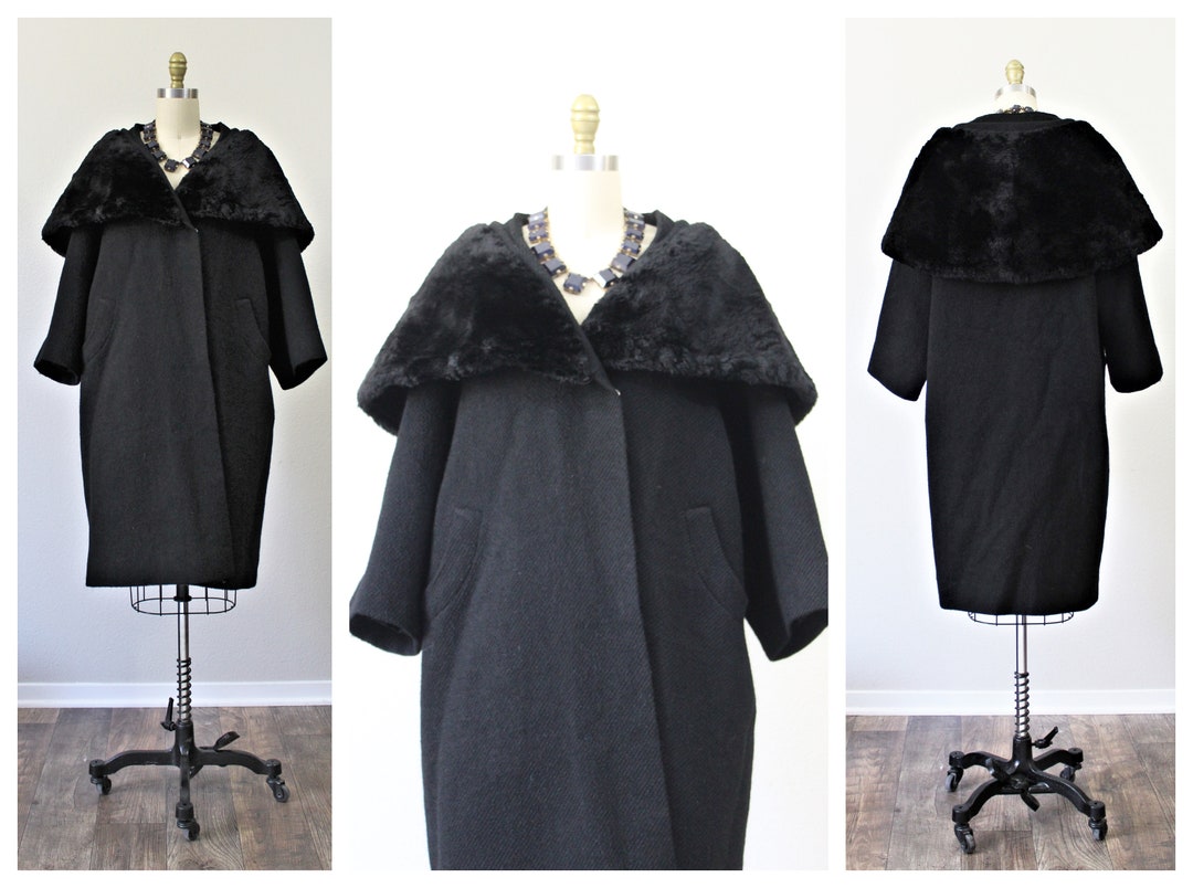 Vintage 40's 1950's Sycamore Massive Sheared Beaver Fur Shawl Collar ...