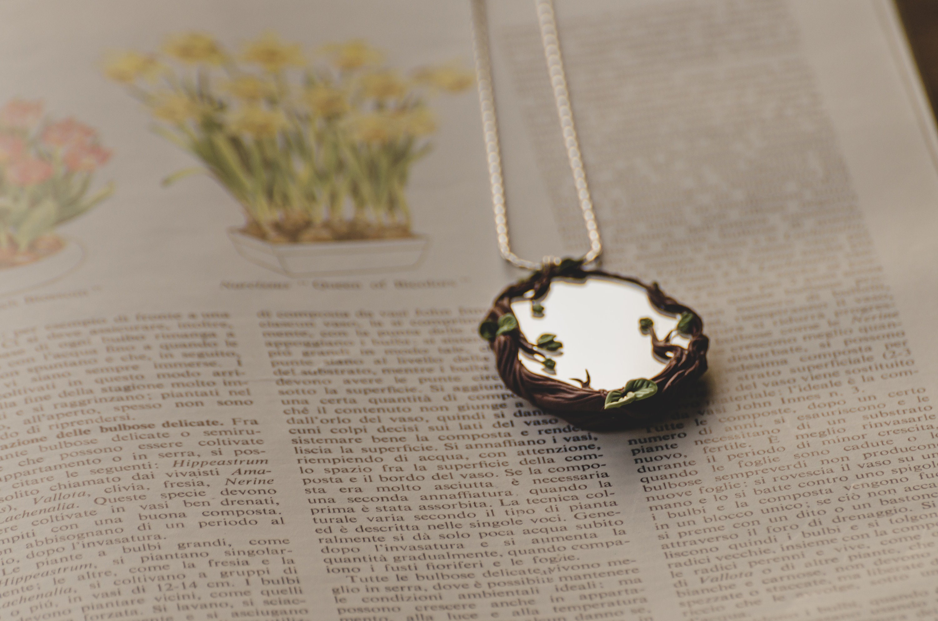 AMULET MIRROR NECKLACE Oval | Protection Necklace | Witch | Talisman ...