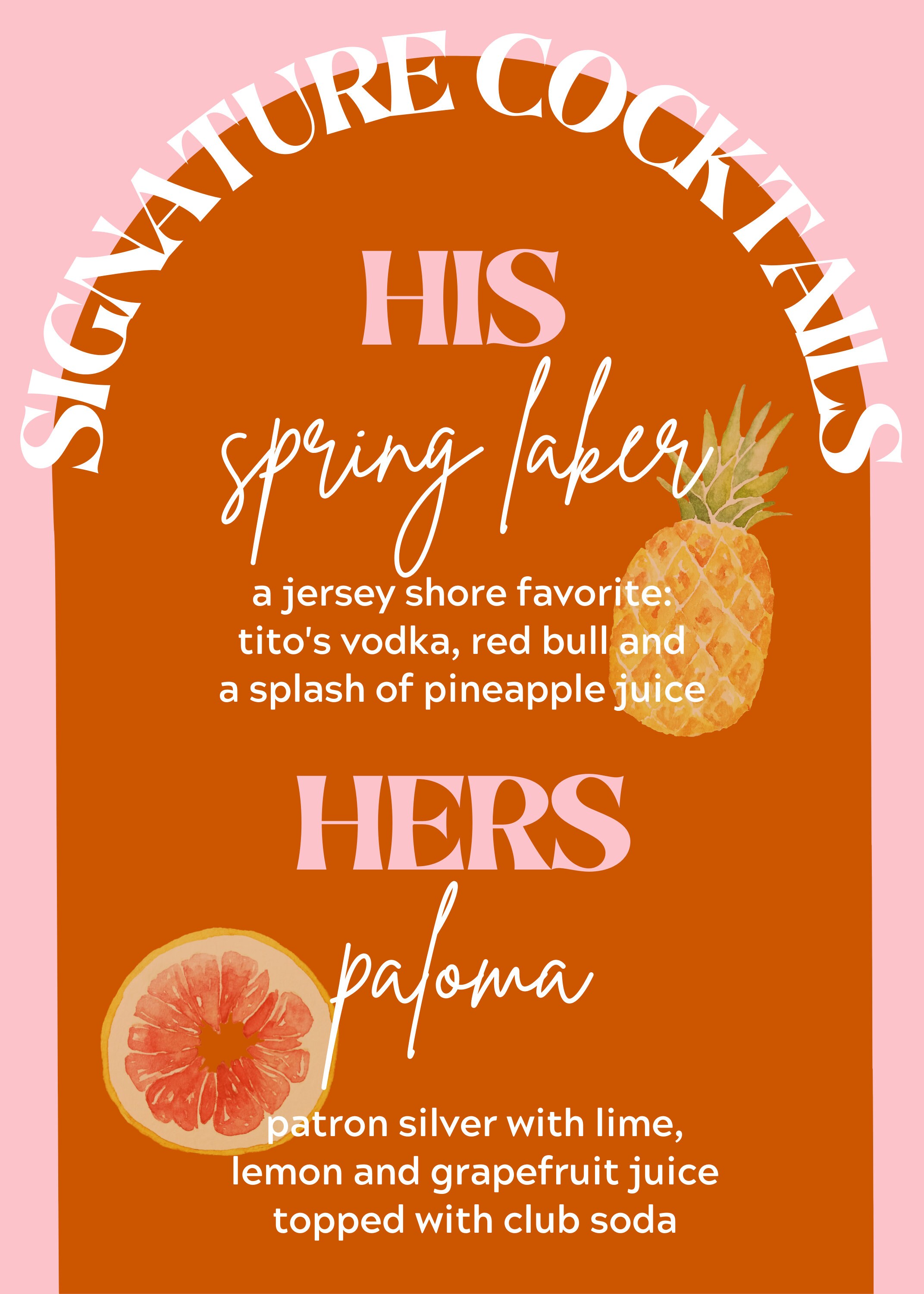 Printable Signature Cocktails Sign Template | Customizable Digital File ...