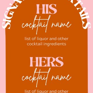 Printable Signature Cocktails Sign Template | Customizable Digital File ...