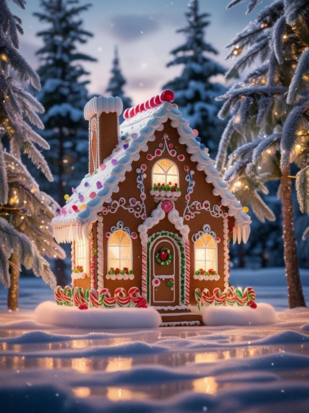 Icy Gingerbread House - Etsy