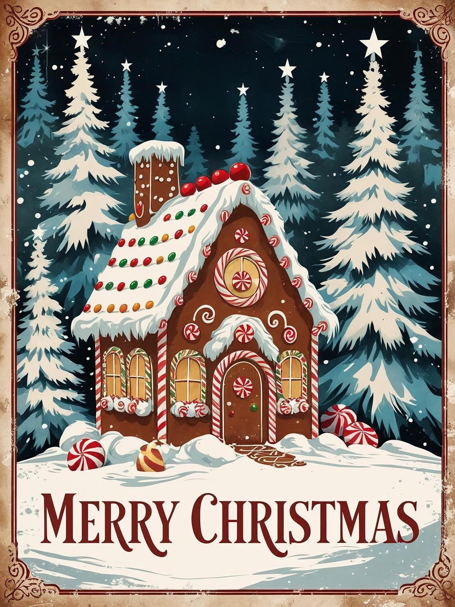 Merry Christmas Gingerbread House2 - Etsy
