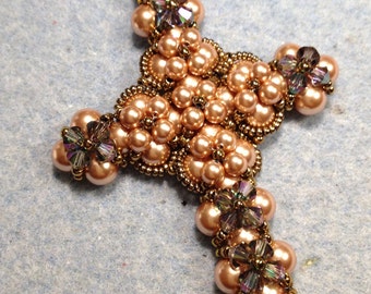 Beaded Cross Beading Tutorial Beaded Christian Cross Pendant Pattern ...