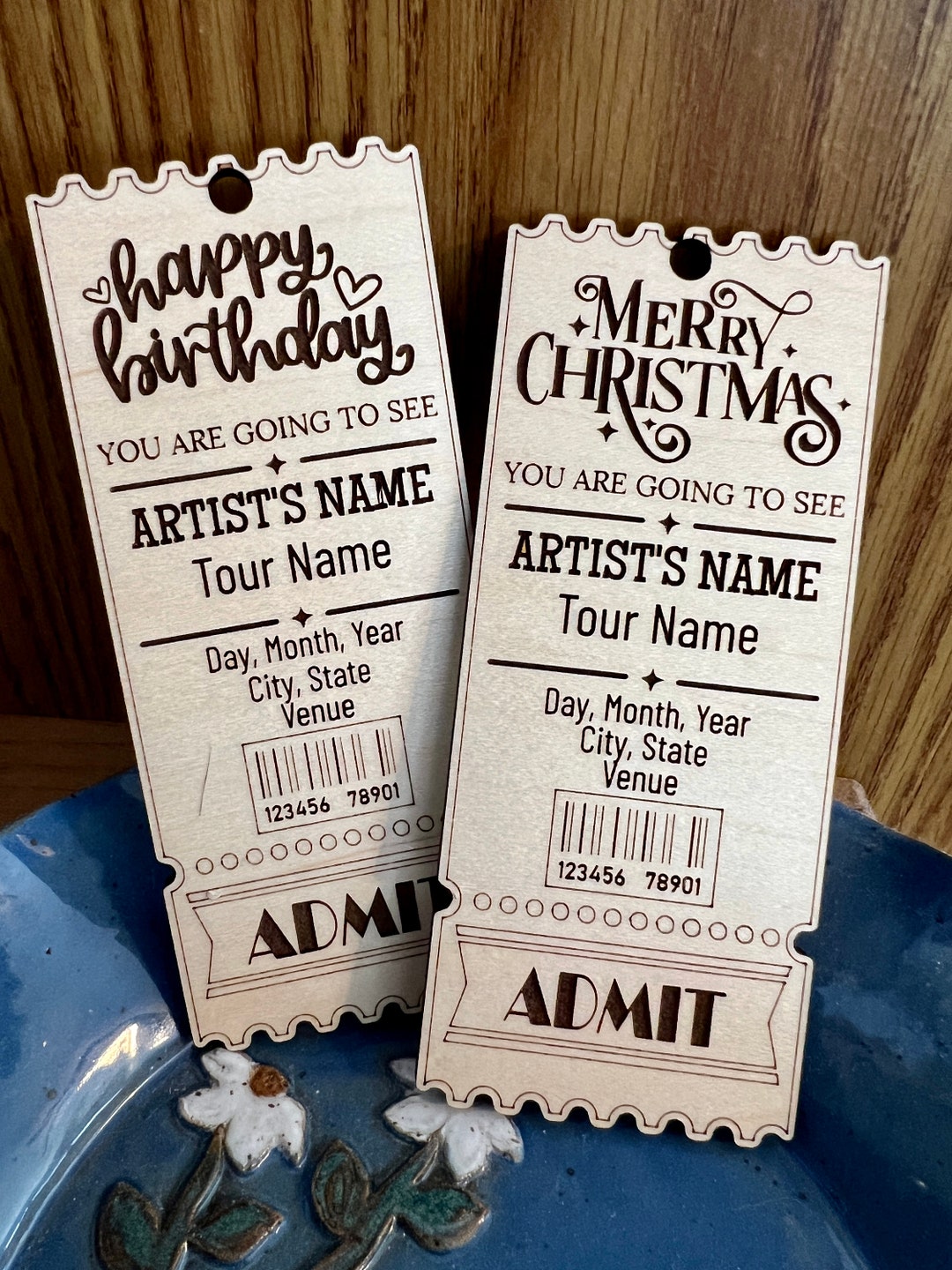 Concert Ticket Ornaments - Personalized for Concert Date and Location ...