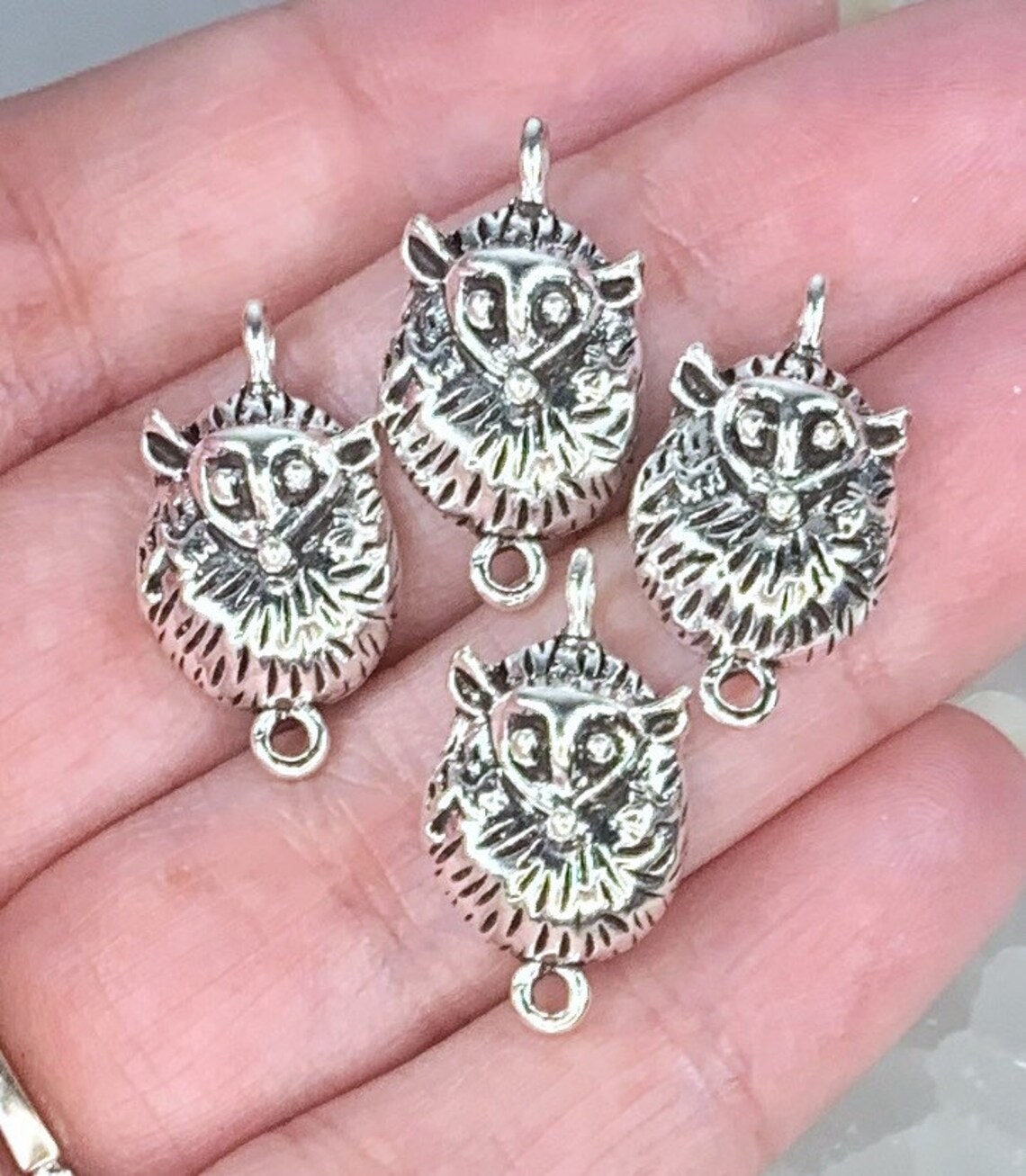 4 Opossum Connector Charms, 12x22mm Hanging Possum Charms, Good Luck ...