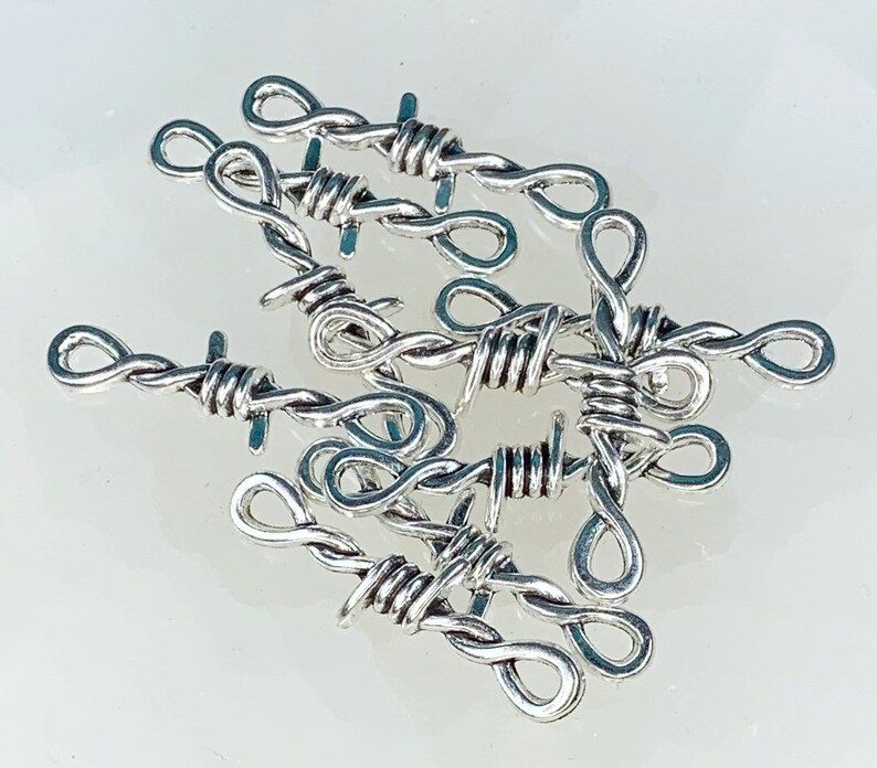 10 Barbed Wire Connector Charms, 10x33mm Gothic Style Charms, Handmade ...