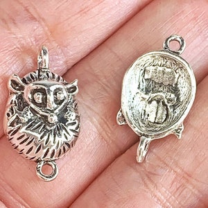 4 Opossum Connector Charms, 12x22mm Hanging Possum Charms, Good Luck ...