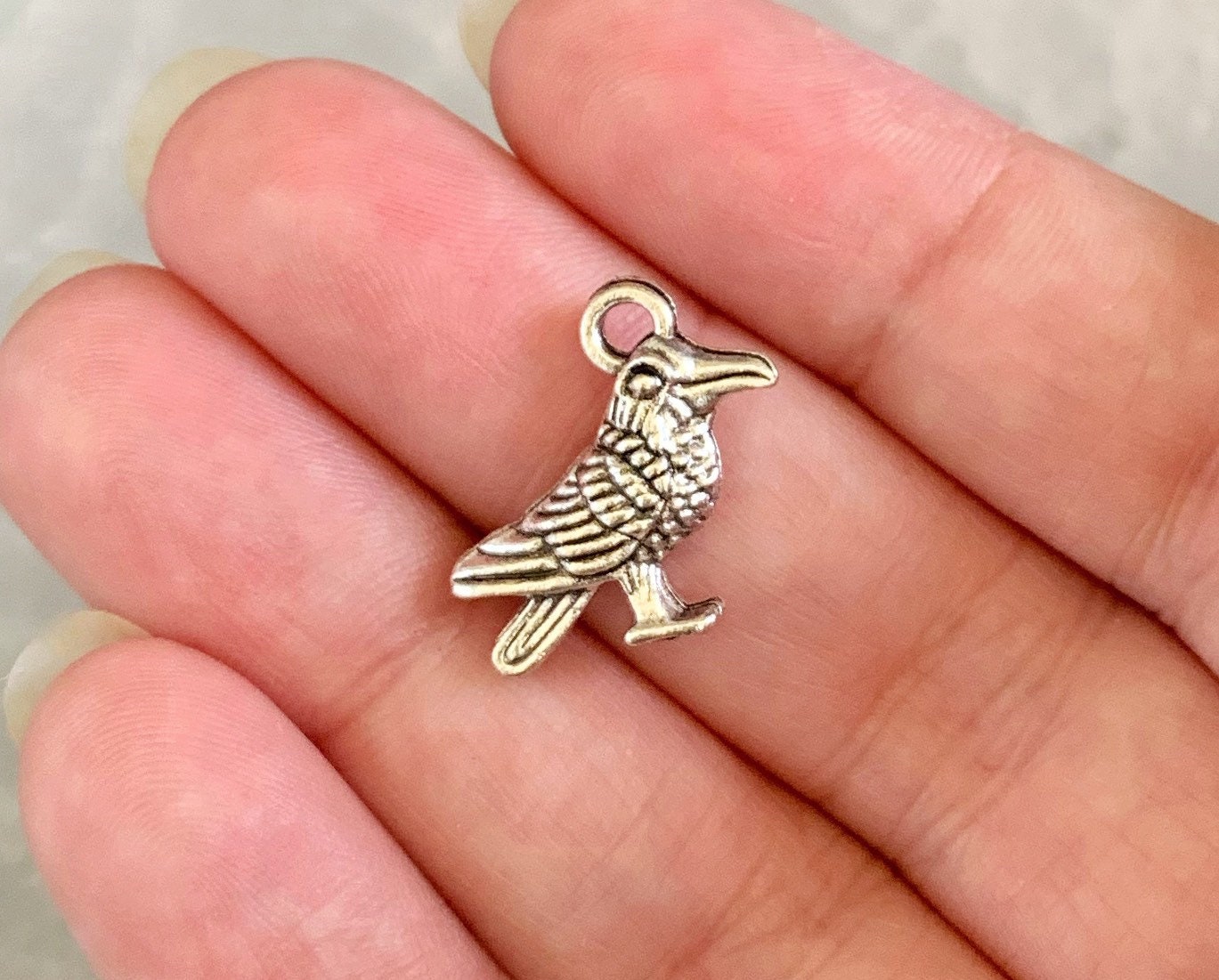 10 Raven Crow Charms 3D Double Sided Jewelry Making Supplies | Etsy