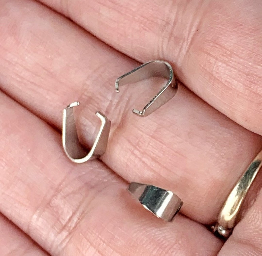 30 Stainless Steel Pinch Bails, 4x9 Mm Pendant Bails, Bulk Jewelry ...