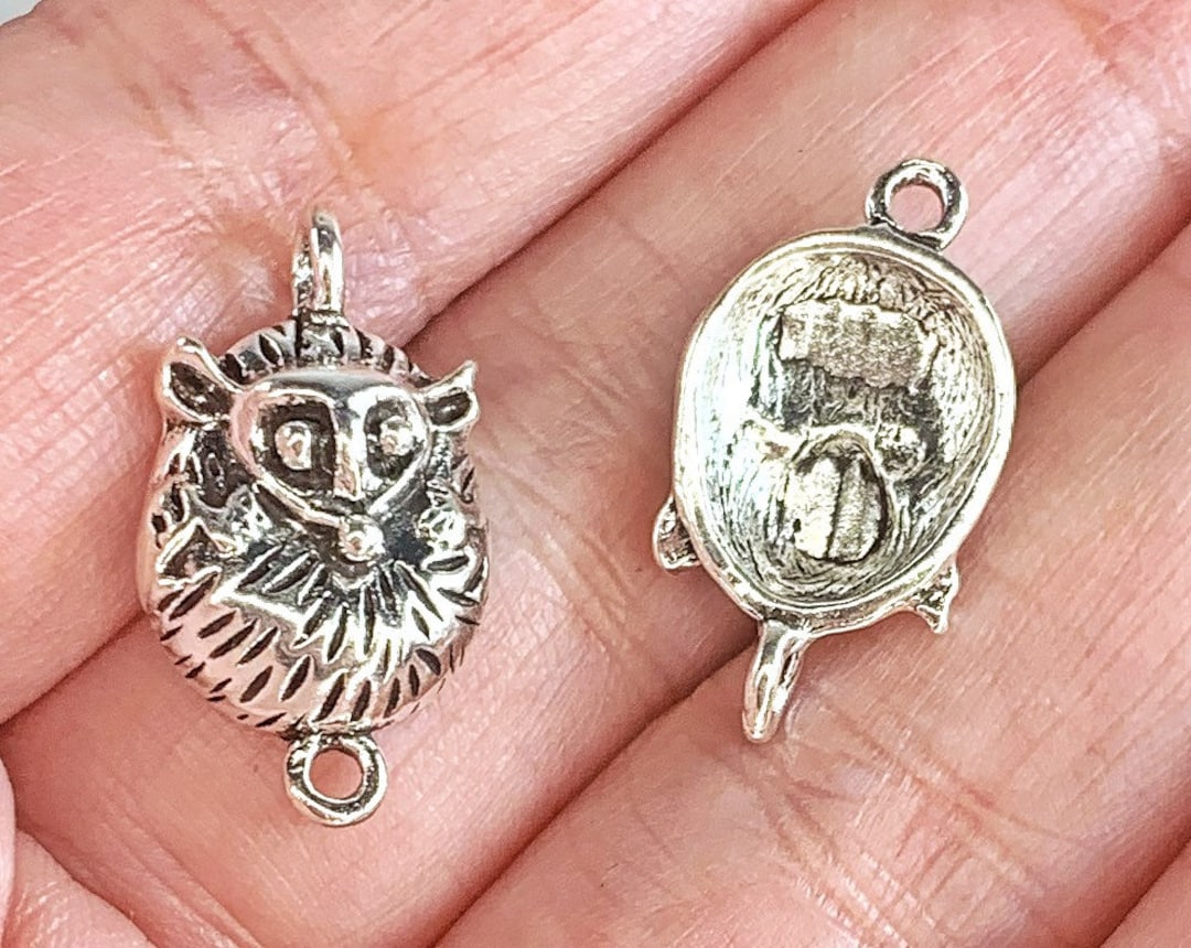 4 Opossum Connector Charms, 12x22mm Hanging Possum Charms, Good Luck ...