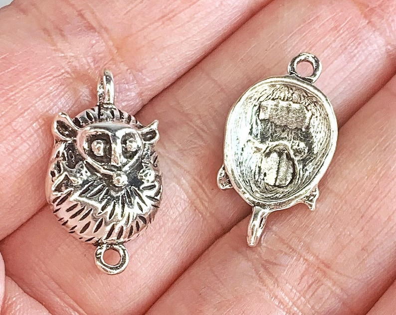 4 Opossum Connector Charms, 12x22mm Hanging Possum Charms, Good Luck ...