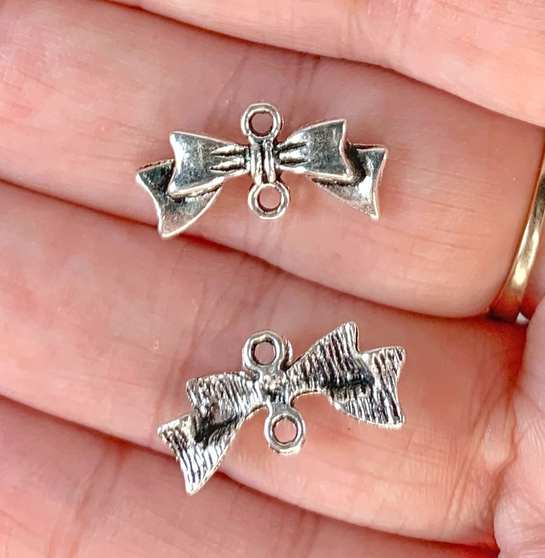 10 Bow Connector Charms, Cute Bow Tie, Jewelry Making Supplies, Bulk ...