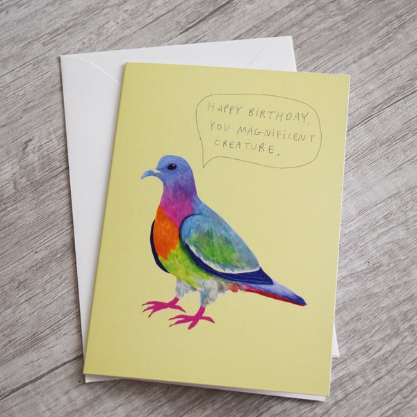 Pigeon Birthday Card - Etsy