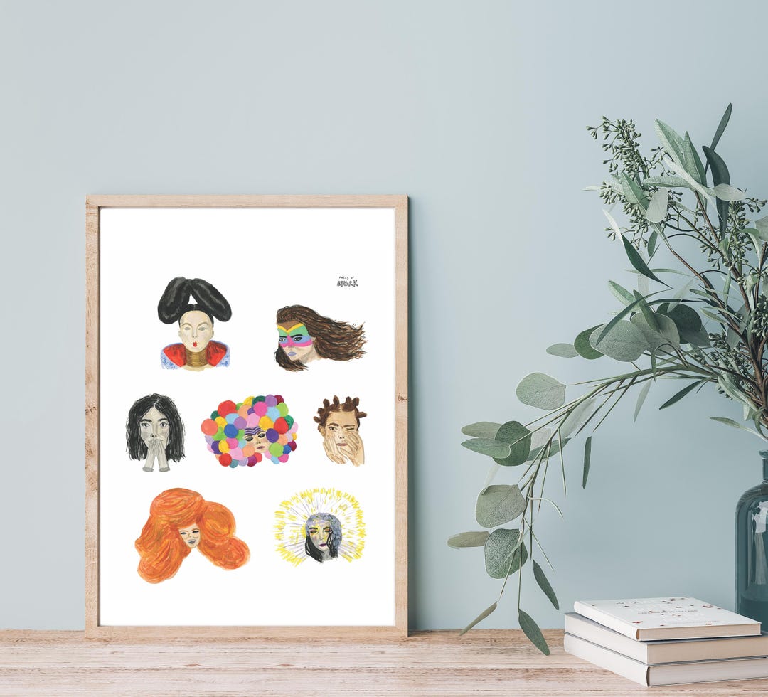 Faces of Bjork Art Print 8"x10" - Etsy