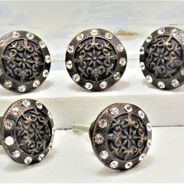 Rhinestone Knobs - Etsy