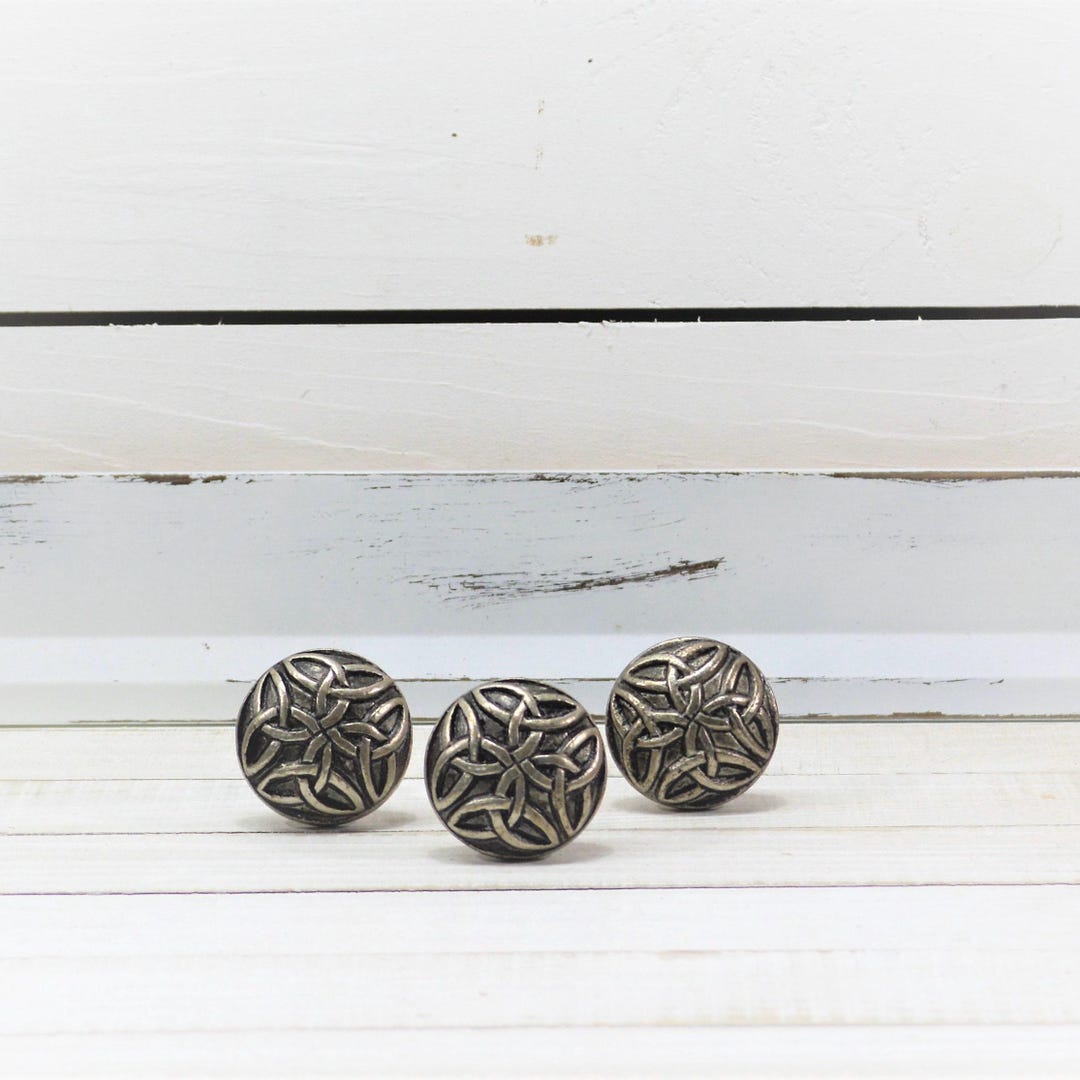 Silver Celtic Knob, Pewter Celtic Drawer Pull, Celtic Hardware, Cabinet ...