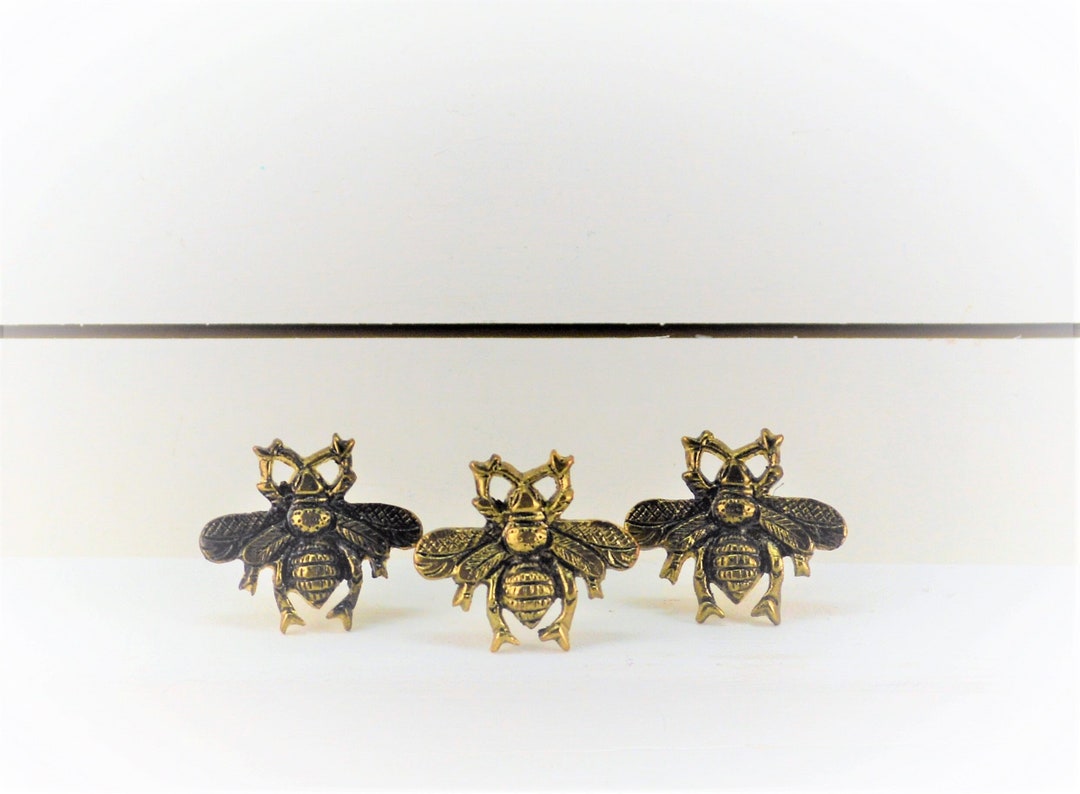 Bumblebee Knob, Metal Bee Drawer Pull, Brass Bumble Bee Furniture Knob ...