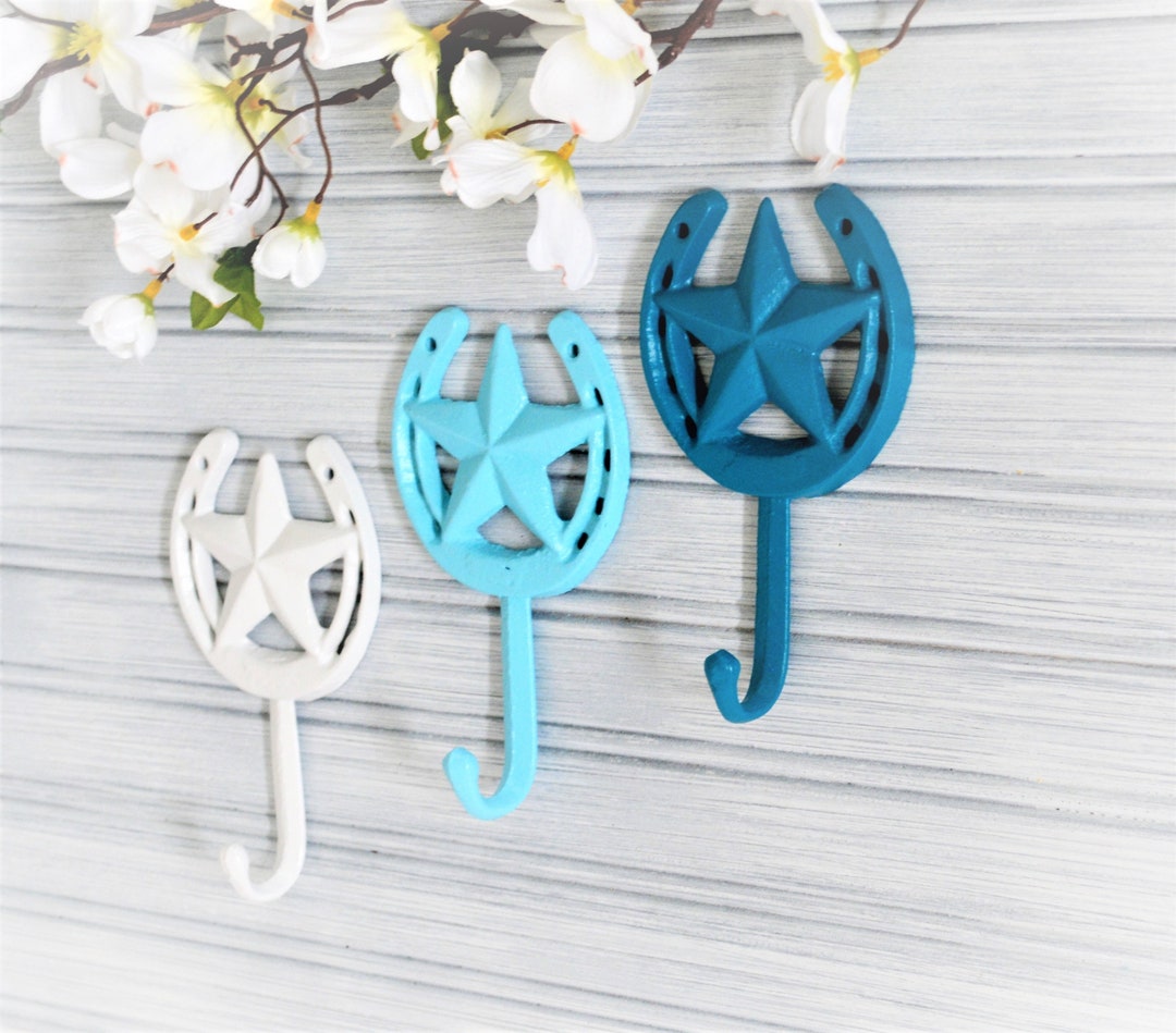 Horseshoe Coat Hook, Texas Star Decor, Farmhouse Towel Holder ...