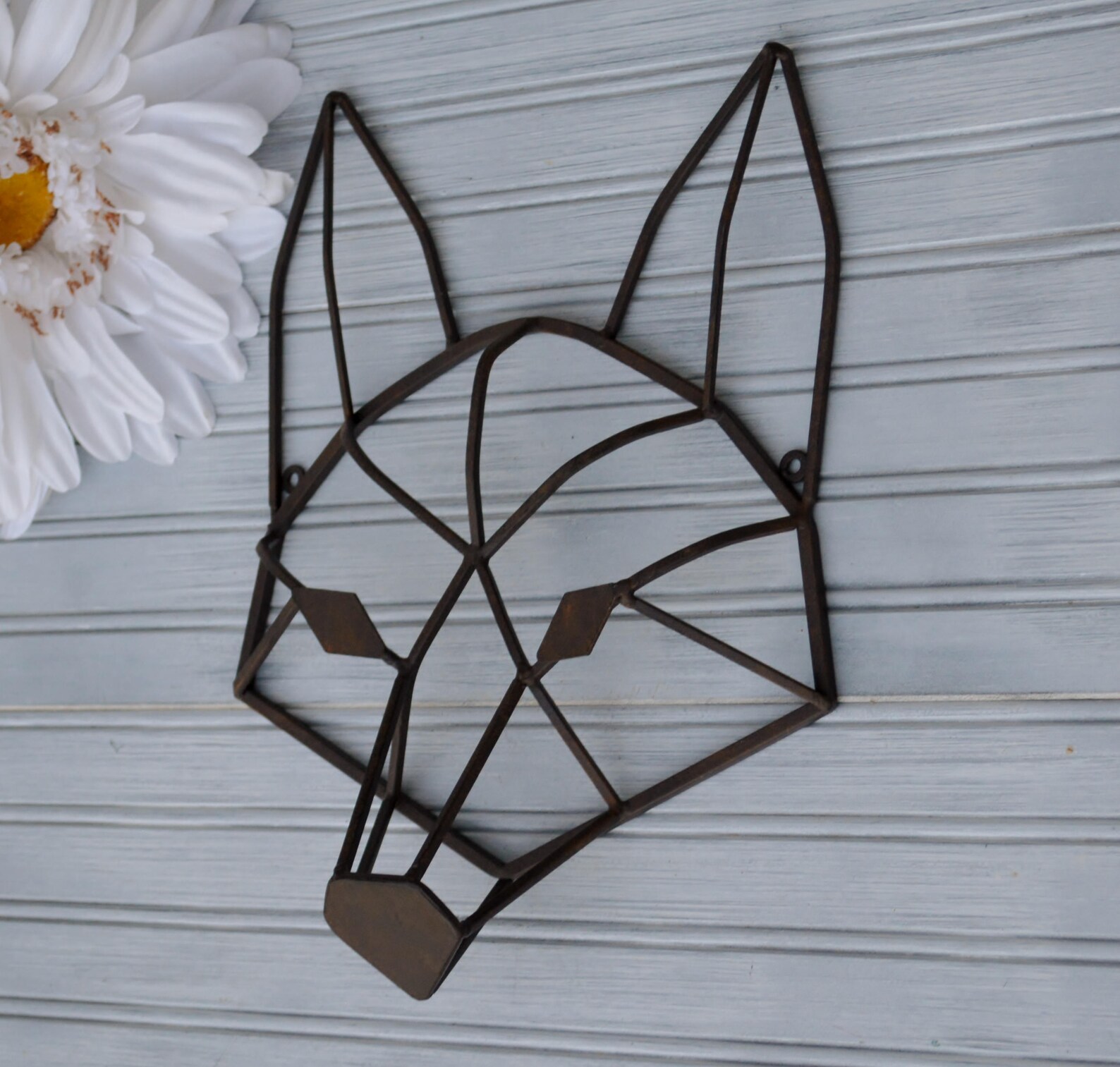 Metal Geometric Fox Head Wall Decor. Cabin Nursery Lake | Etsy