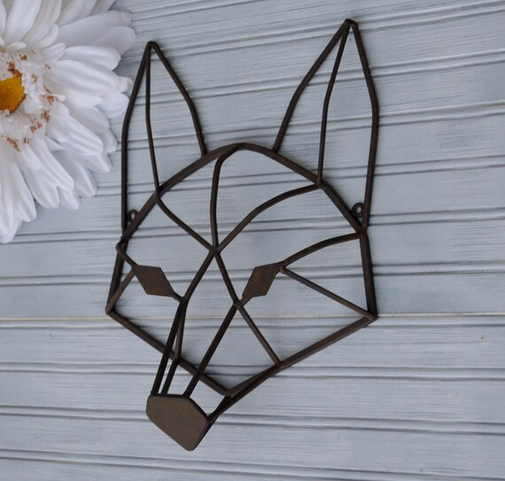 Metal Geometric Fox Head Wall Decor. Cabin Nursery Lake | Etsy