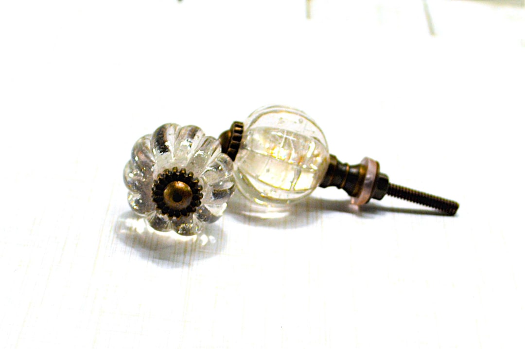 Glass Scallop Knob, Melon Drawer Pull, Pumpkin Door Handle, Kitchen ...