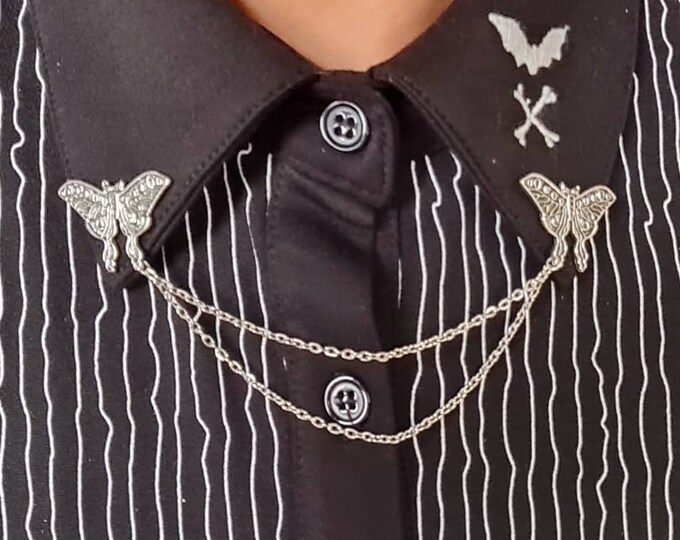 Luna Moth Collar Clips Moon Moth Pin for Shirt American Moon Moth Women ...